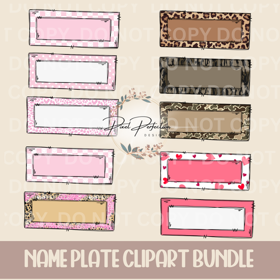 Name plate clipart bundle – Pixel Perfection Design Co