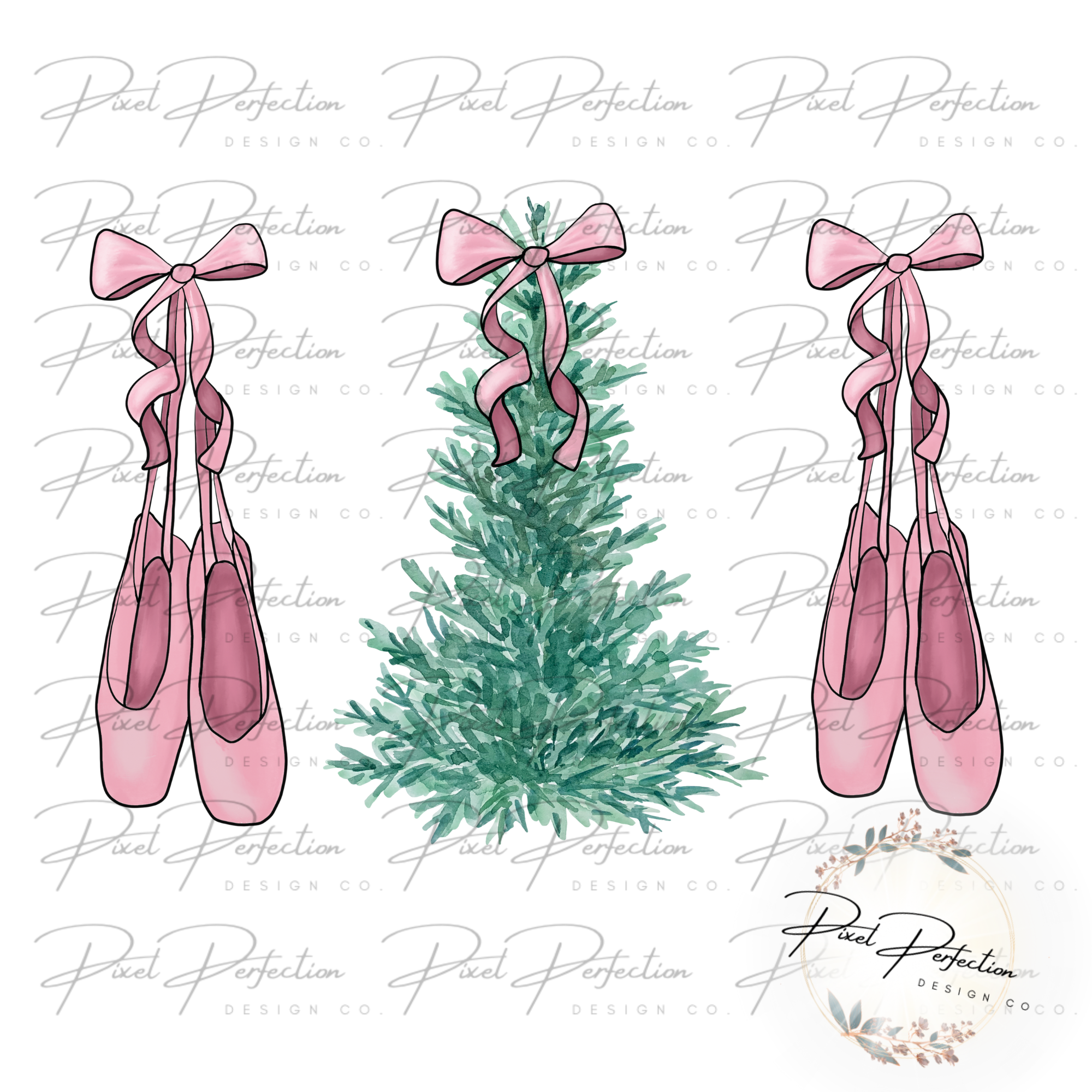 Ballerina slippers Christmas PNG – Pixel Perfection Design Co