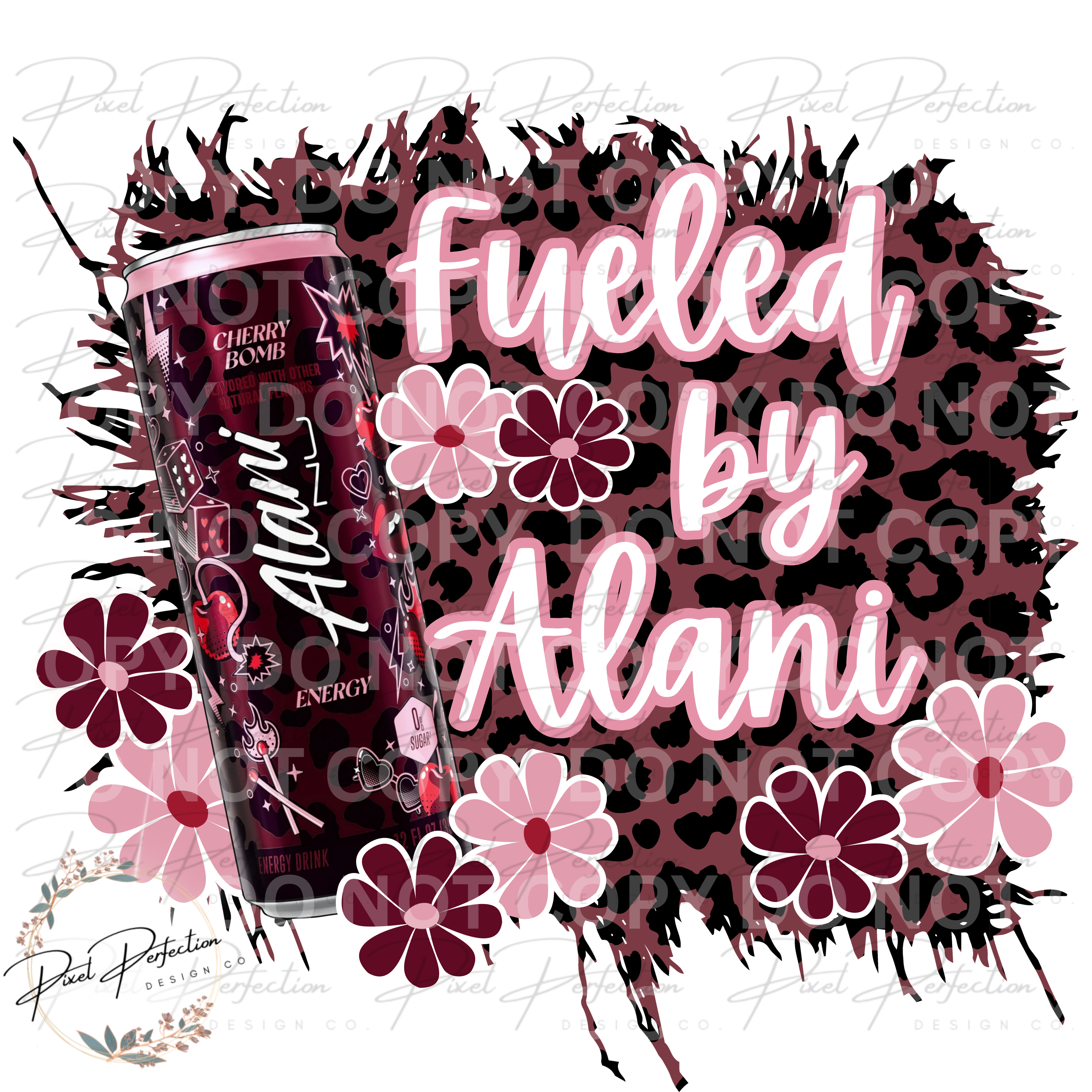 Girlie Alani drink with flowers png – Pixel Perfection Design Co