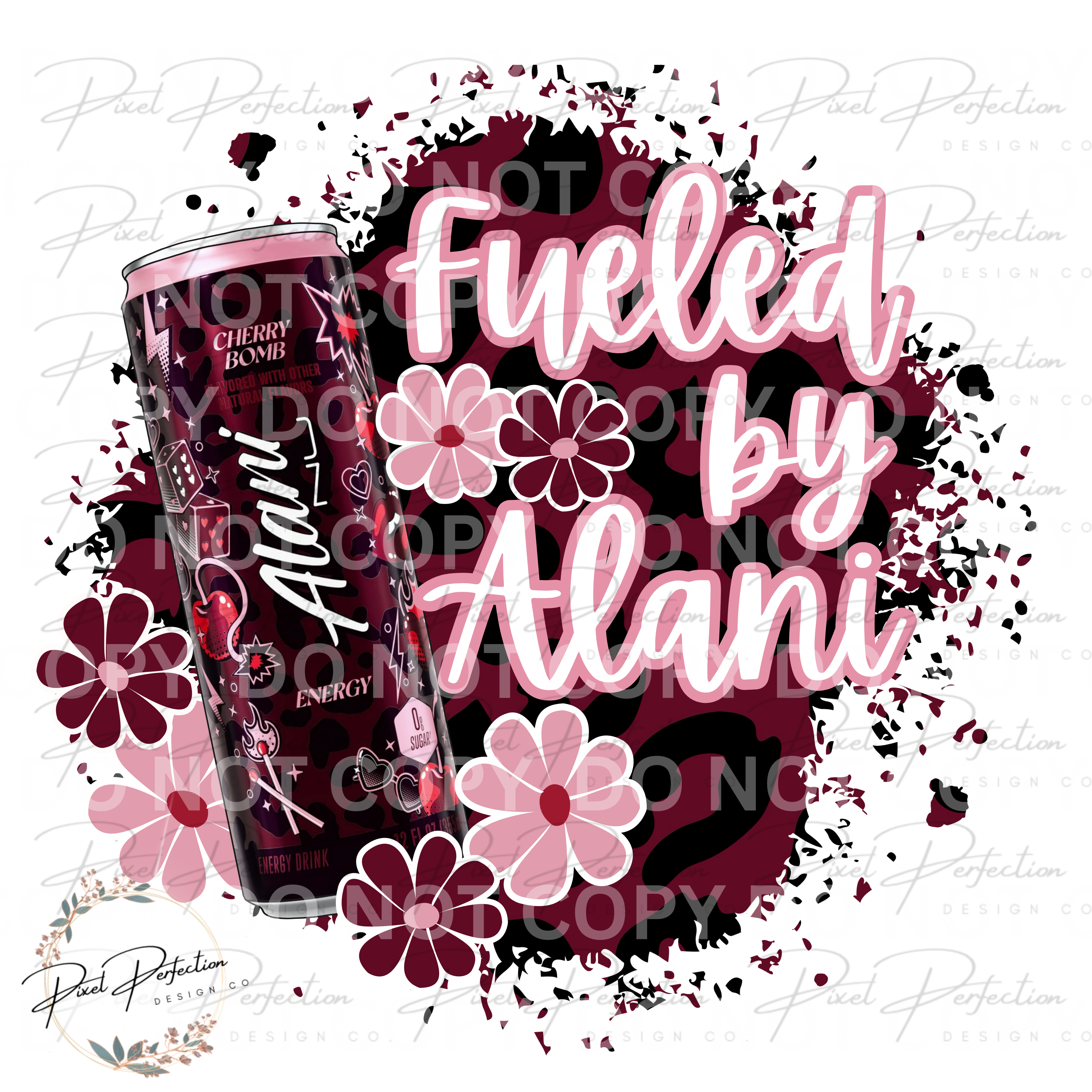 Girly Alani splatter leopard background with flowers – Pixel Perfection ...