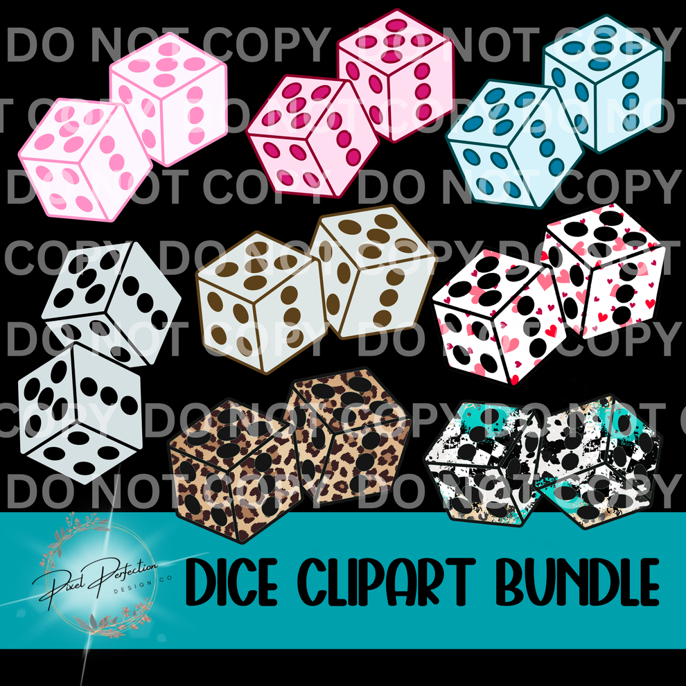 Dice clipart bundle – Pixel Perfection Design Co