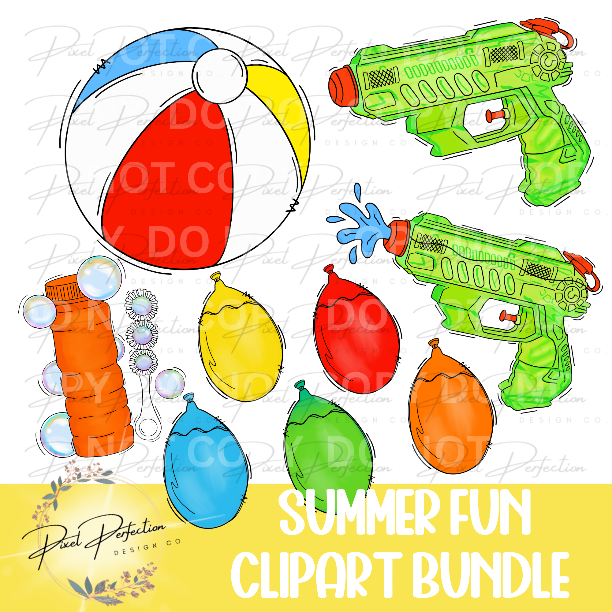 Summer fun clipart bundle – Pixel Perfection Design Co